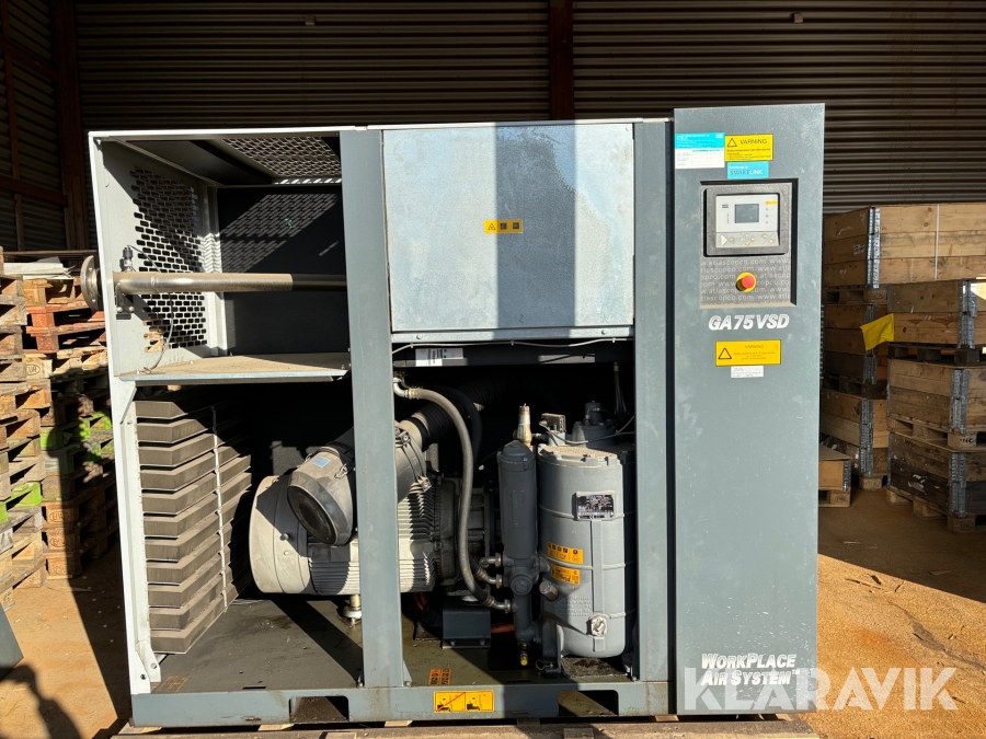 Kompressor Atlas Copco GA75VSD, Örebro, Klaravik auktioner