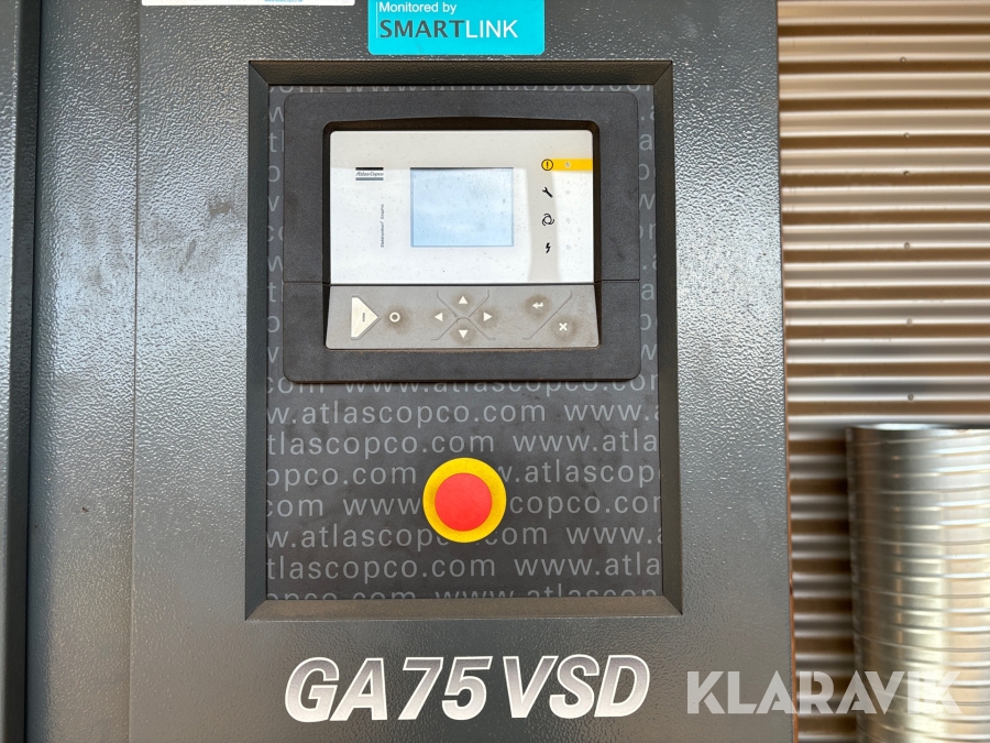 Kompressor Atlas Copco GA75VSD, Örebro, Klaravik auktioner