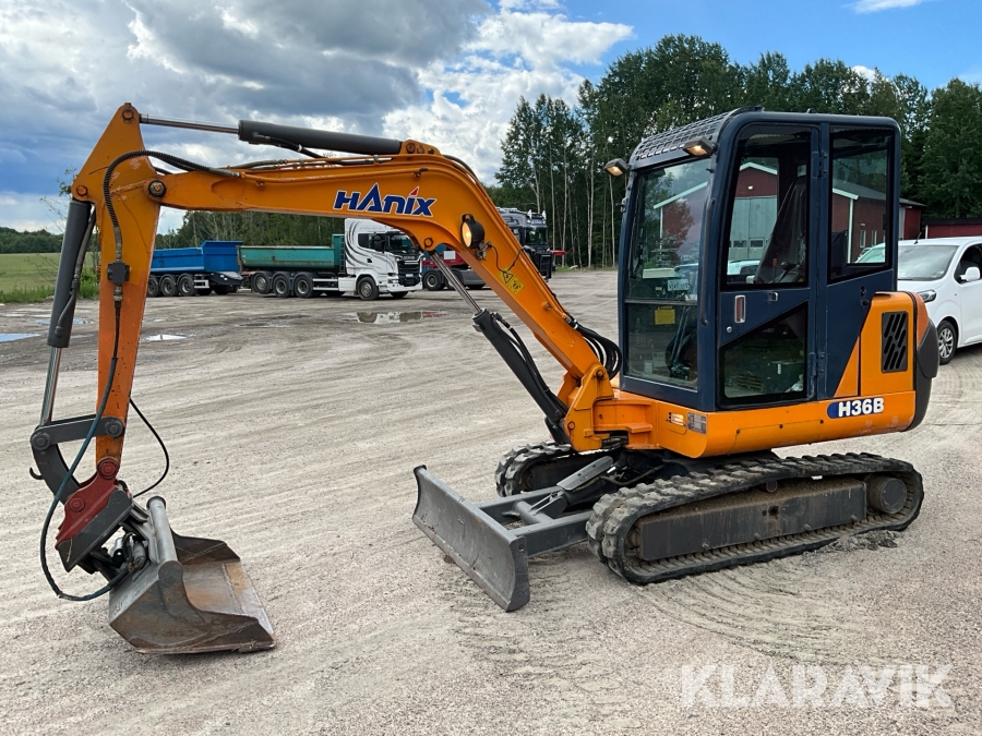Grävmaskin Hanix H36 B, Katrineholm, Klaravik auktioner