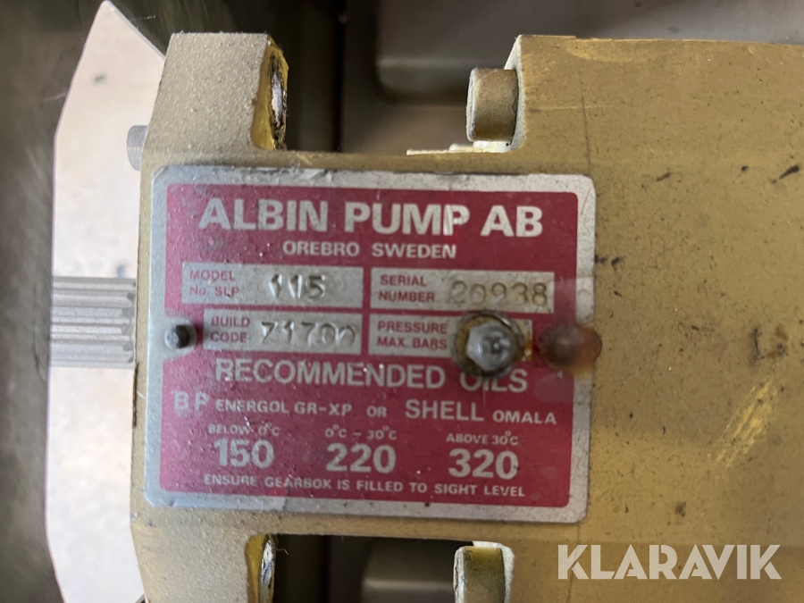 Elmotor med växellåda ABB / Albin Pump AB, Lund, Klaravik au