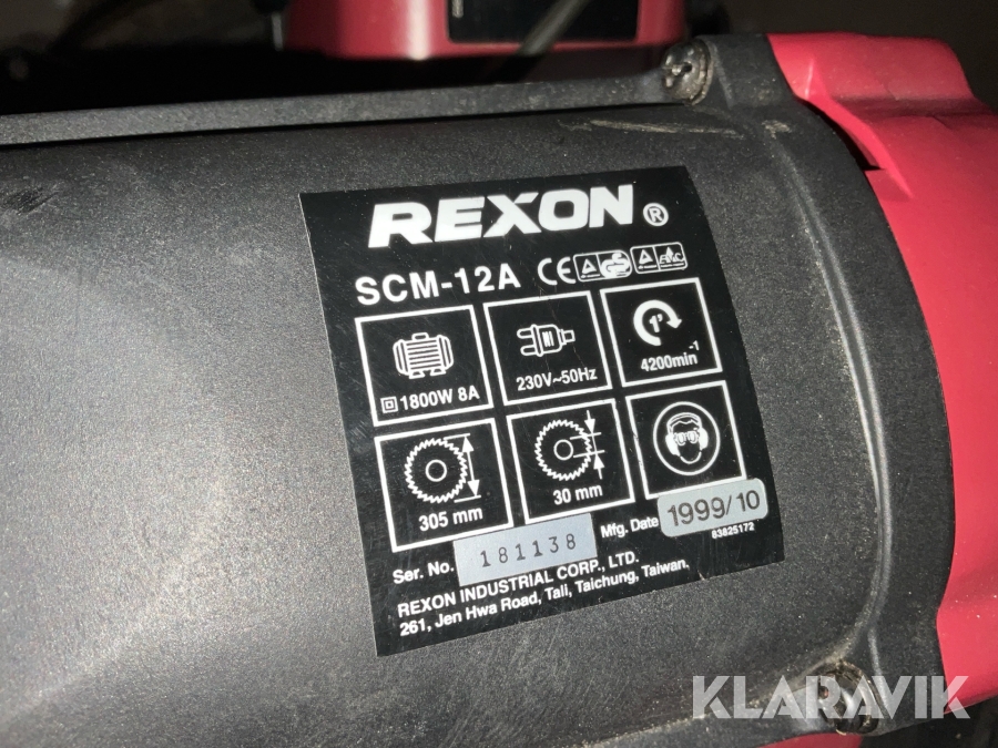 Kap och gersåg Rexon Scm-12a, Södertälje, Klaravik auktioner