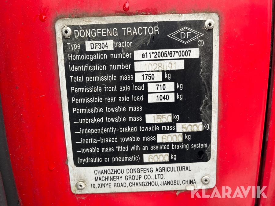 Traktor DongFeng DF30, Sigtuna, Klaravik auktioner