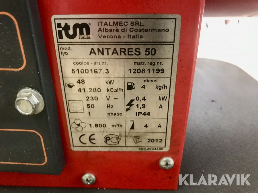 Klaravik Auktioner | Dieselkanon ITM Antares 50