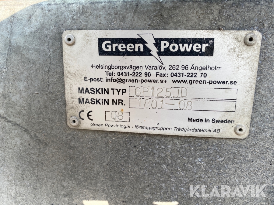 Elverk Green Power GP125JD, Kungsbacka, Klaravik auktioner