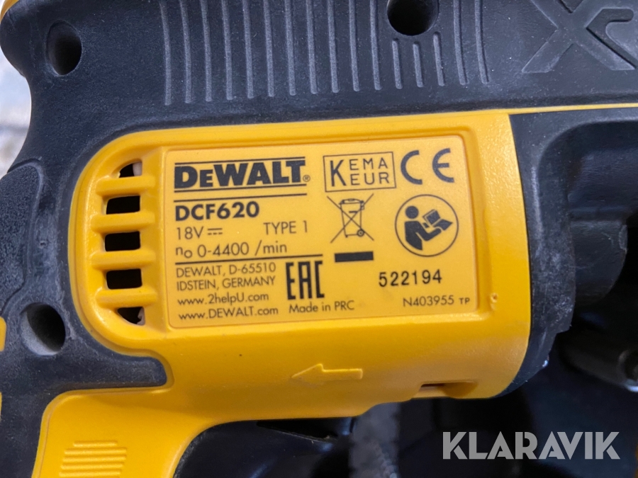 Skruvautomat DeWalt DCF620