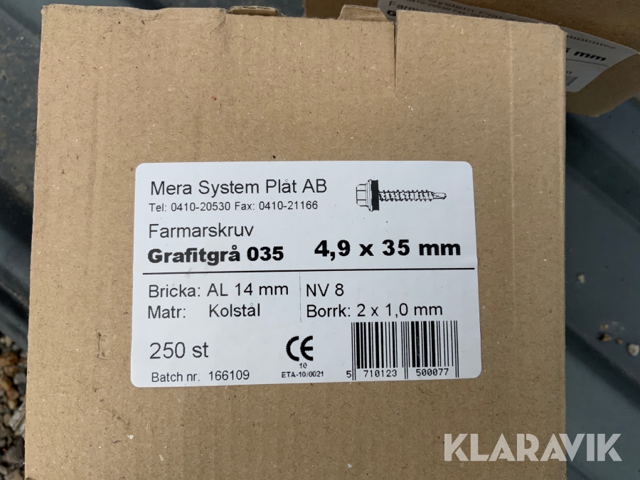 Takplåt Mera system, Simrishamn, Klaravik auktioner