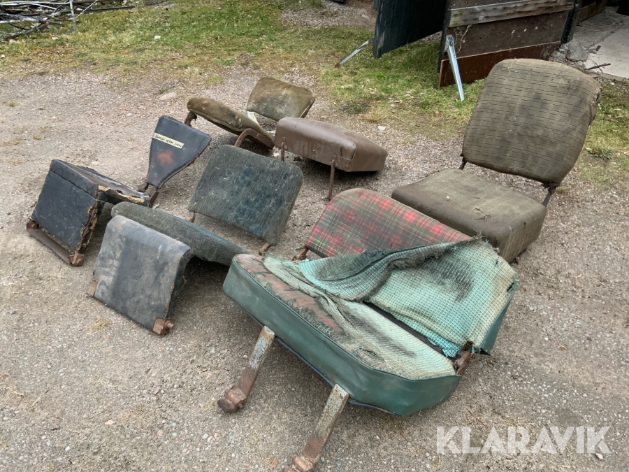 Diverse säten för veteranbil, Mariestad, Klaravik auktioner