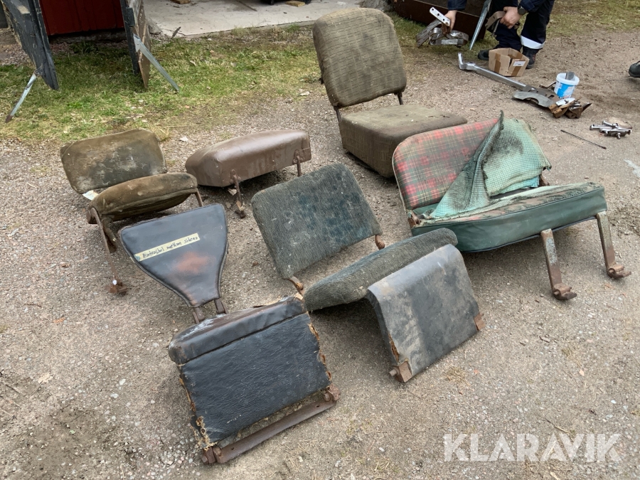 Diverse säten för veteranbil, Mariestad, Klaravik auktioner