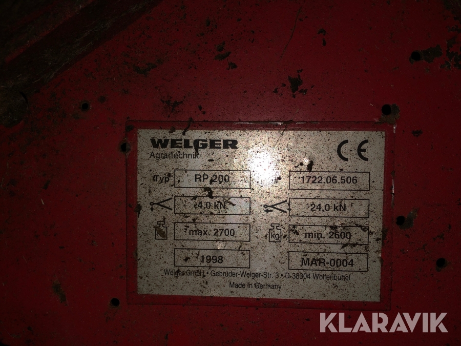 Rundbalspress Welger RP200