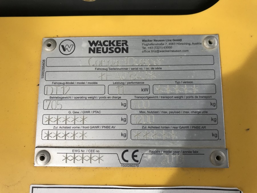 Dumper Wacker Neuson DT12