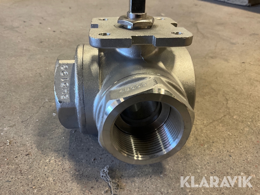 3-vägs ventil Rostfritt syrafast DN40 PN63, Haninge, Klaravi