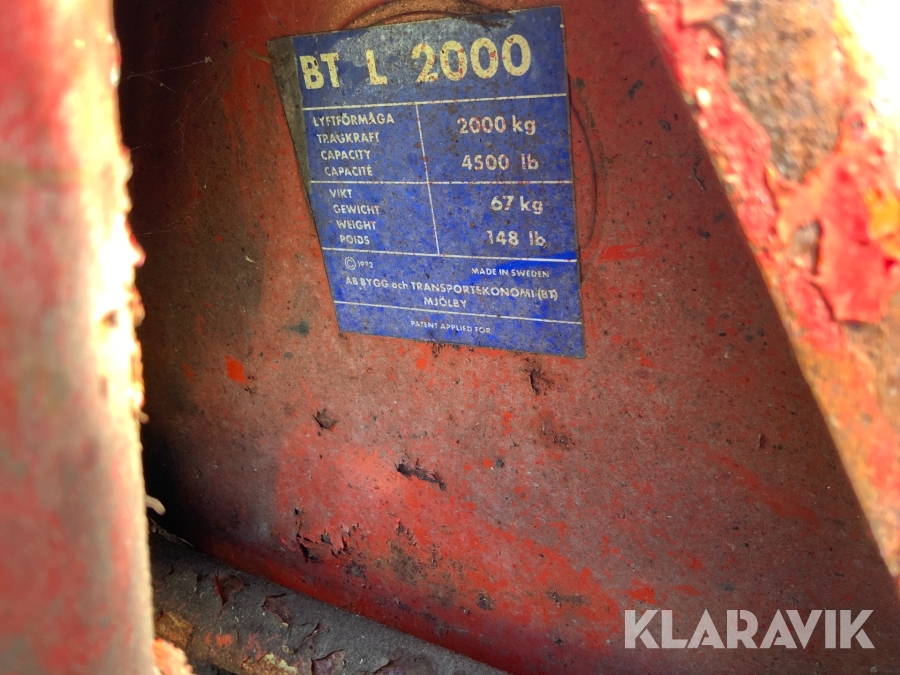 Palltruck BT L2000, Nybro, Klaravik auktioner