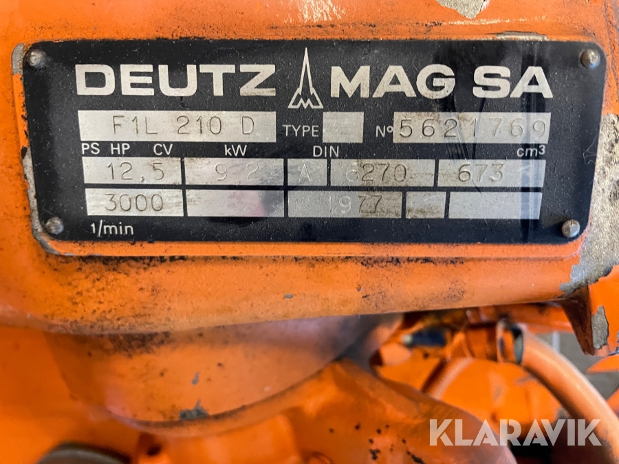 Dieseldrivet elverk 3 fas Deutz Mag Sa F1L210D
