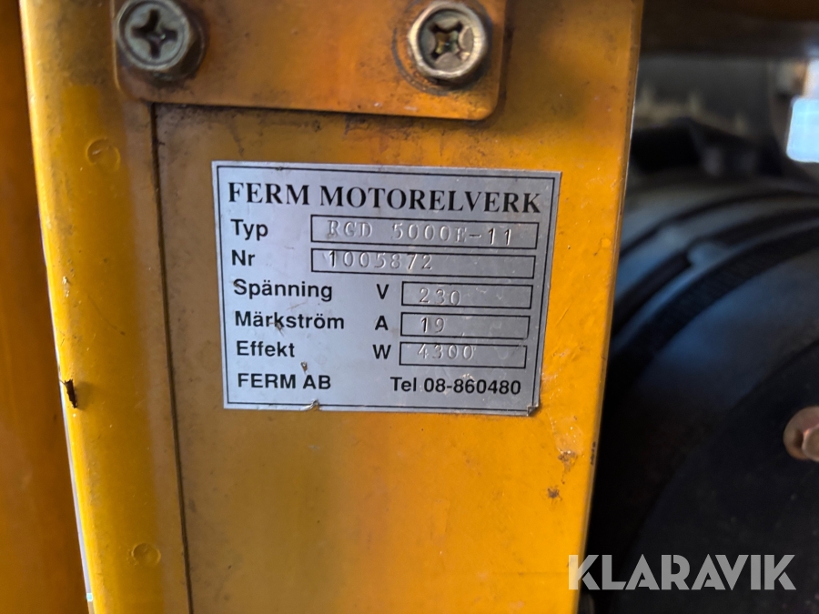 Generator Robin RGD5000, Ånge, Klaravik auktioner