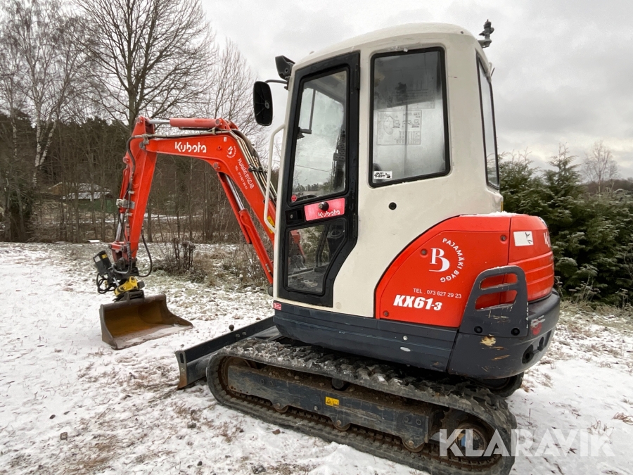 Grävmaskin / minigrävare Kubota KX61-3, Nynäshamn, Klaravik