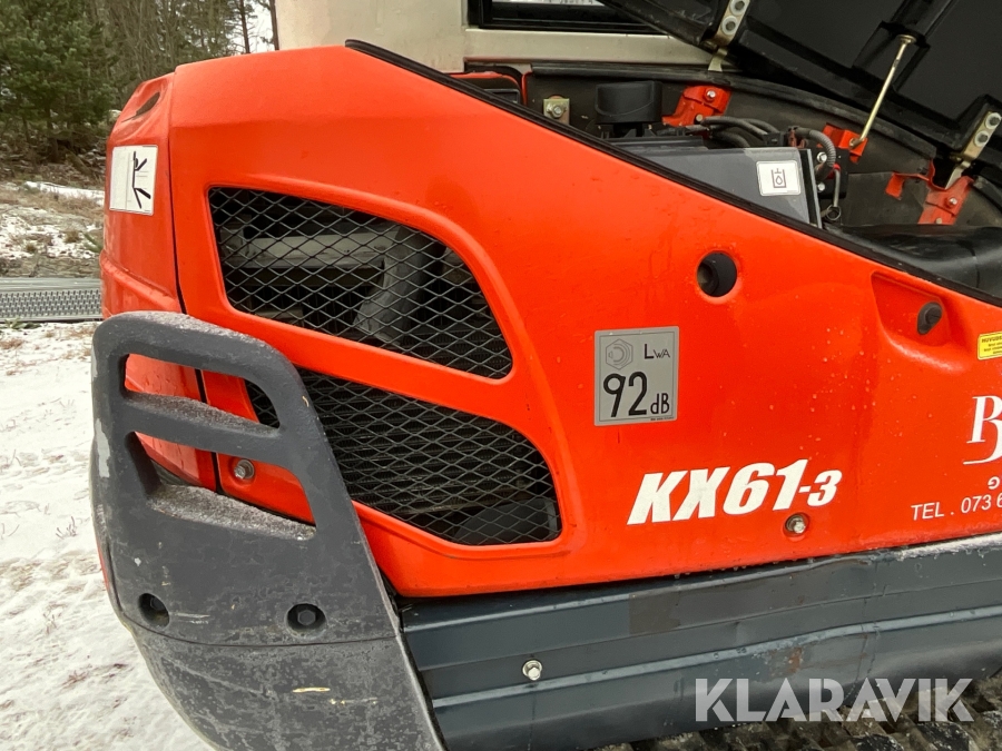 Grävmaskin / minigrävare Kubota KX61-3, Nynäshamn, Klaravik