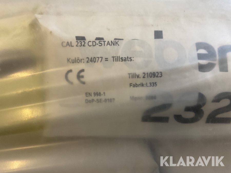 Spritputs / stänkputs Weber Webercal 232, Malung-Sälen, Klar