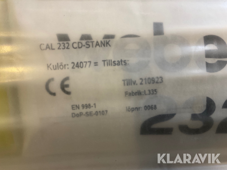 Spritputs / stänkputs Weber Webercal 232, Malung-Sälen, Klar