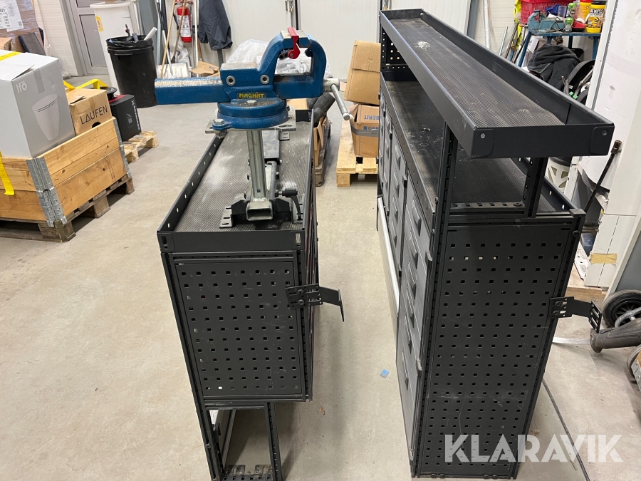 Verkstadsinredning Modulsystem, Täby, Klaravik auktioner