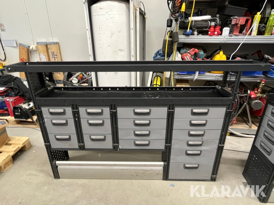 Verkstadsinredning Modulsystem, Täby, Klaravik auktioner