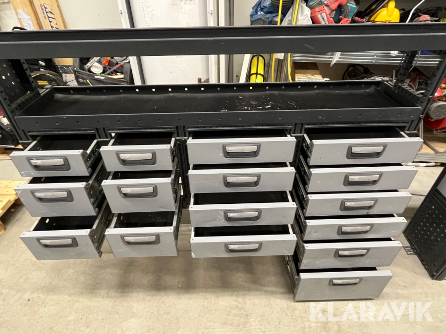 Verkstadsinredning Modulsystem, Täby, Klaravik auktioner