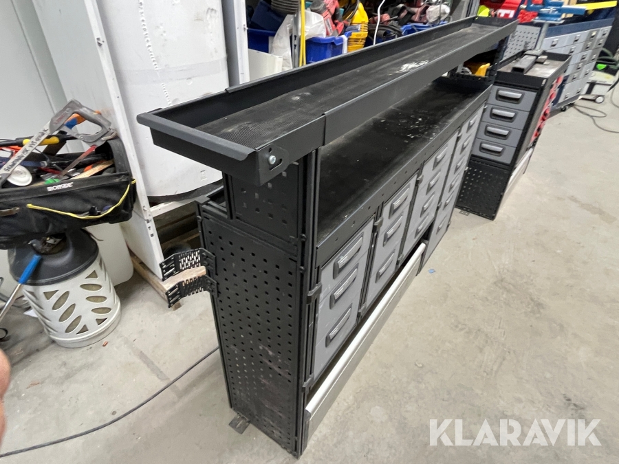 Verkstadsinredning Modulsystem, Täby, Klaravik auktioner