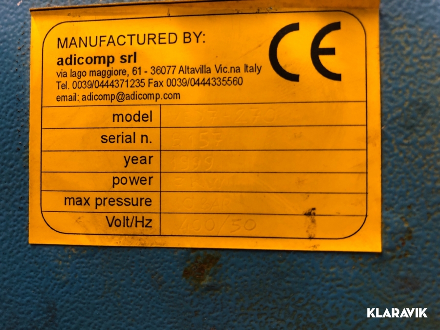 Skruvkompressor Adicomp VED 7-270