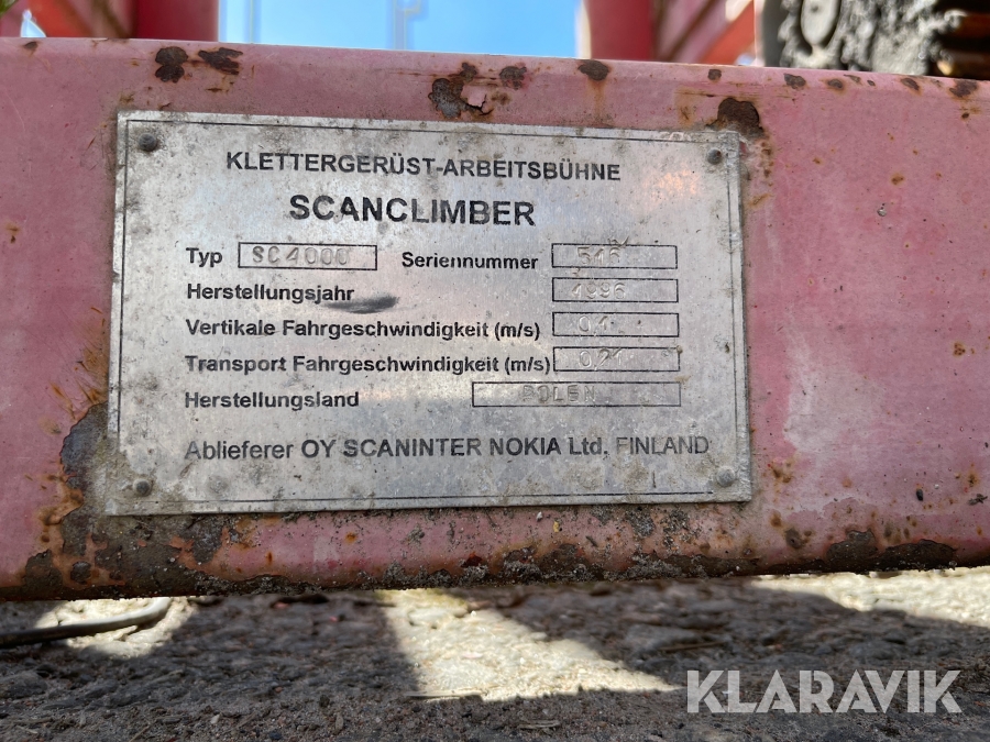 Klätterplattform Scanclimber SC4000