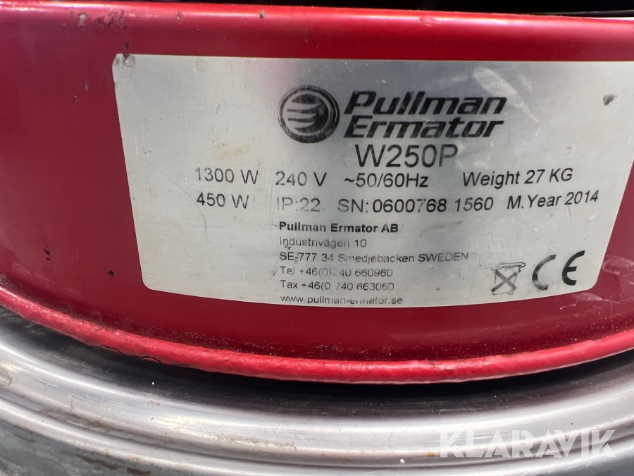 Våtsug med pump Pullman Ermator W250P, Svalöv, Klaravik aukt