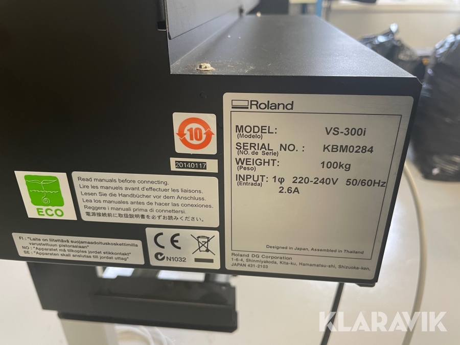 Storfmatsskrivare Roland Print & Cut VS-300i, Sunne, Klaravi