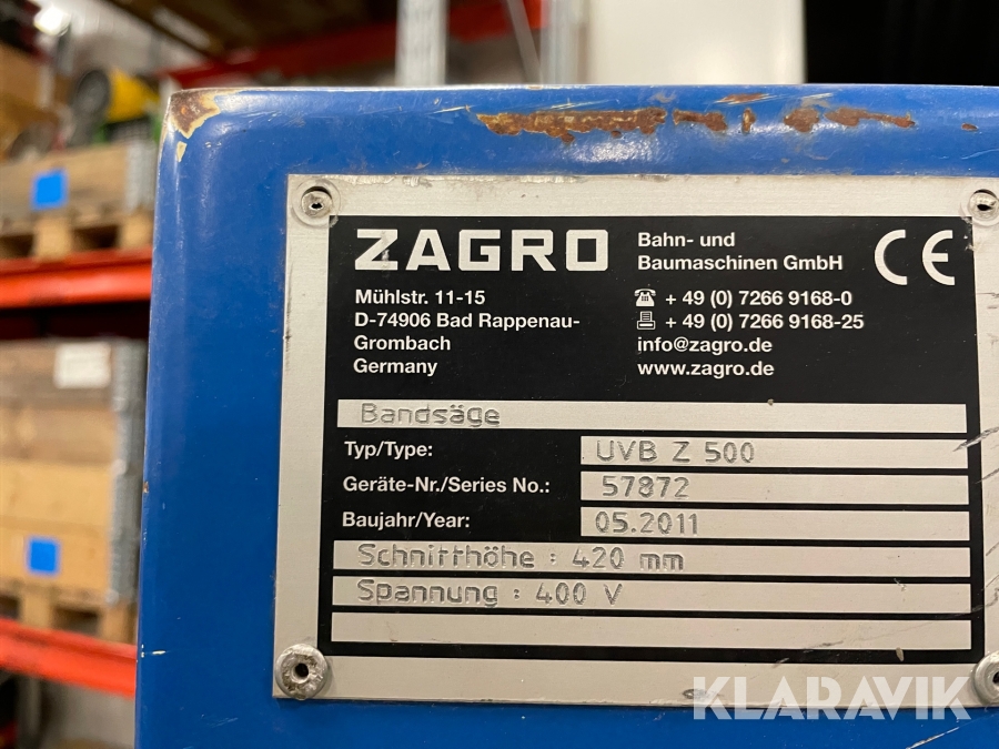 Bandsåg Zagro UVB Z 500