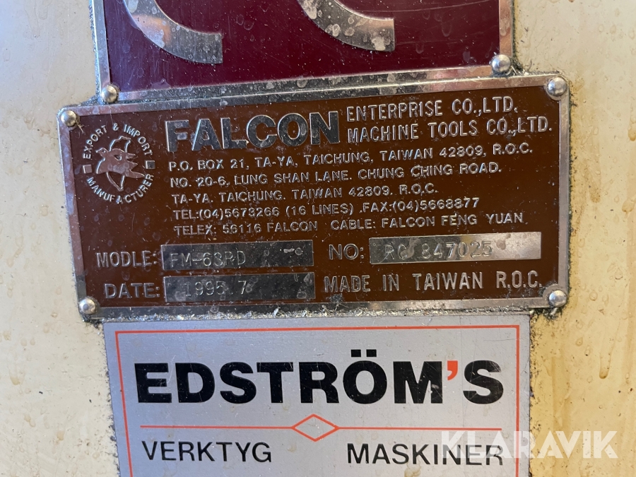 Fräs Falcon Chevalier FM-63RD, Halmstad,