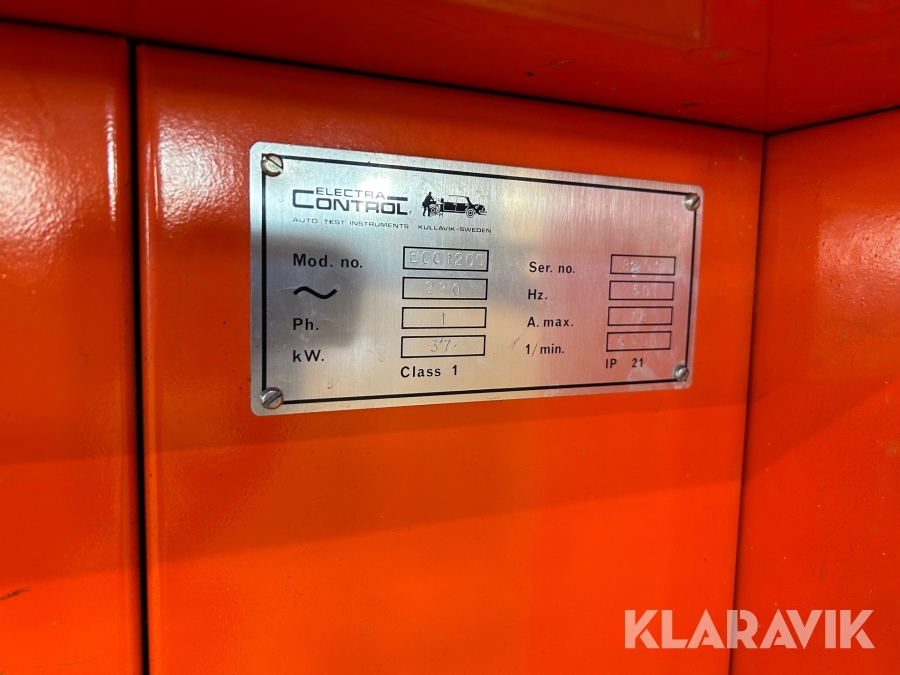 Elmotorprovbänk Electra Control ECC1200, Sollefteå, Klaravik