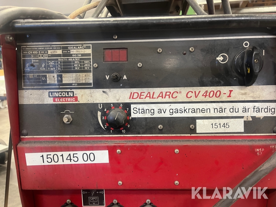 Svets Lincoln Norweld CV 400-I, Skara, Klaravik auktioner
