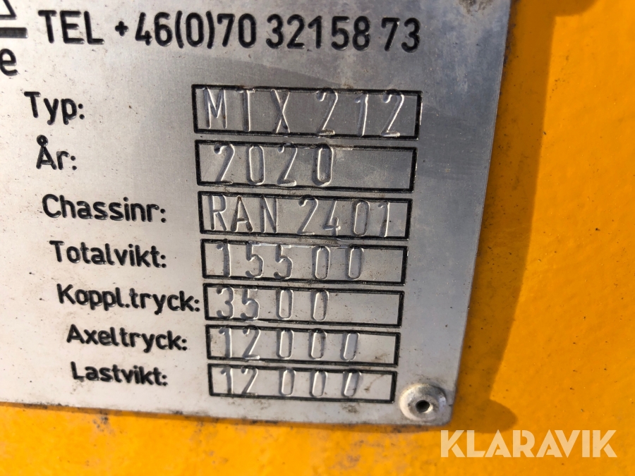 Klaravik Auktioner | Maskintrailer Randex MTX 2-12