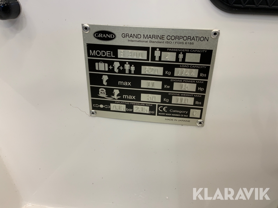 Ribbåt Grand S300s, Nykvarn, Klaravik auktioner