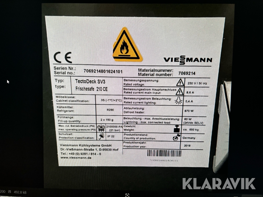 Kyldiskar Veissmann Tectodeck sv3, Trollhättan, Klaravik auk