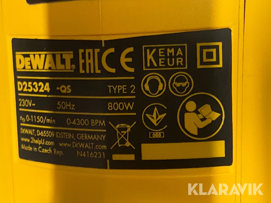 Borrhammare Dewalt D25324 K, Ängelholm, Klaravik auktioner