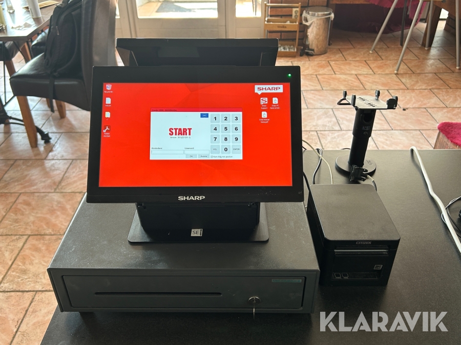 POS Kassasystem Sharp RZE-3 13", Västerås, Klaravik auktione
