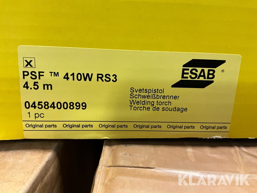 Slangpaket ESAB PSF 410W RS3, Umeå, Klaravik auktioner