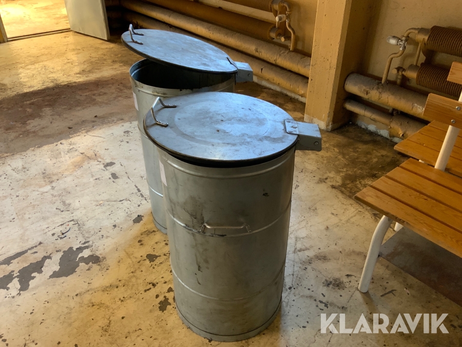 Soptunnor i plåt, Vännäs, Klaravik auktioner