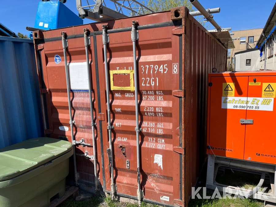 Container 20 fot, Danderyd, Klaravik auktioner