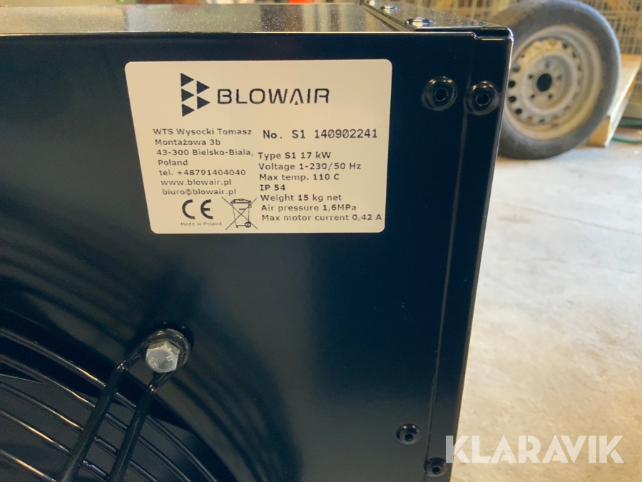 Klaravik Auktioner | Blowair S1 17 kw
