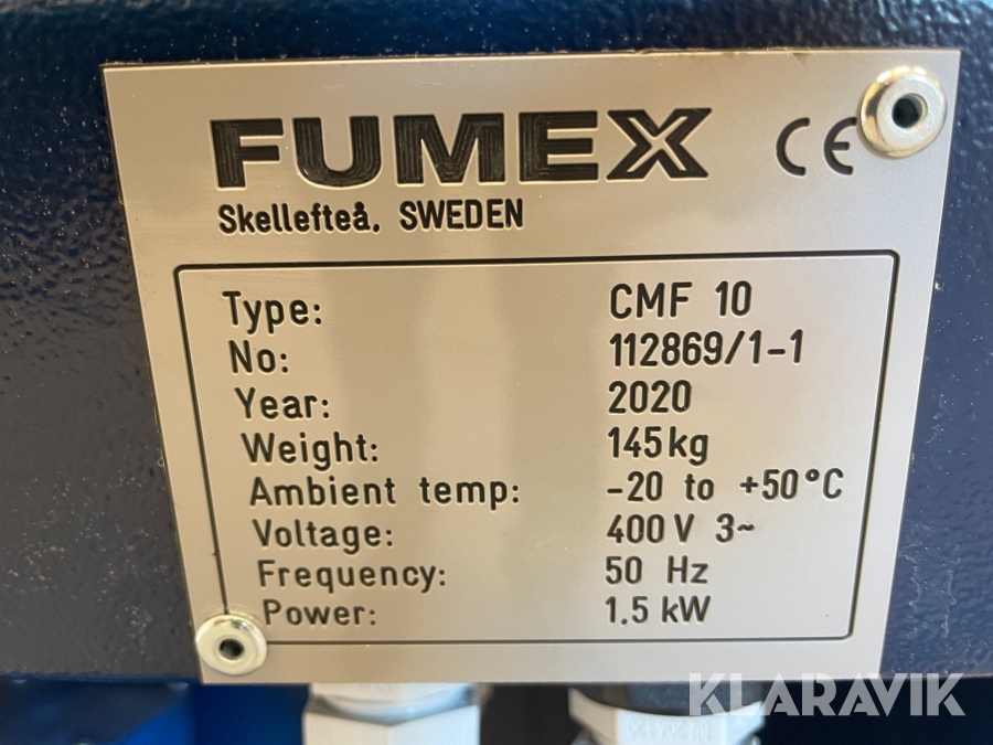 Mobilt punktutsug Fumex CMF10, Uppsala, Klaravik auktioner