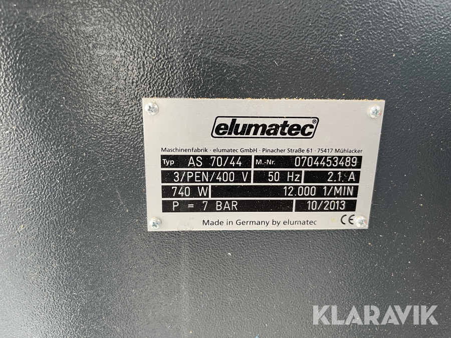 Klaravik Auktioner | Kopierfräs Elumatec AS 70/44 med rullbord