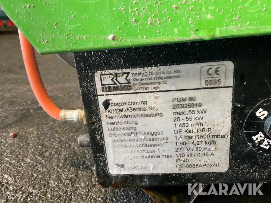 Värmefläkt Gasoldriven Remko PGM 60, Jönköping, Klaravik auk