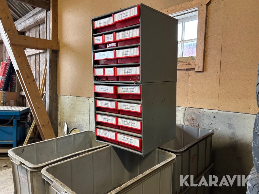 Lådor 12 st och 2 st Sortimentskåp, Trollhättan, Klaravik au