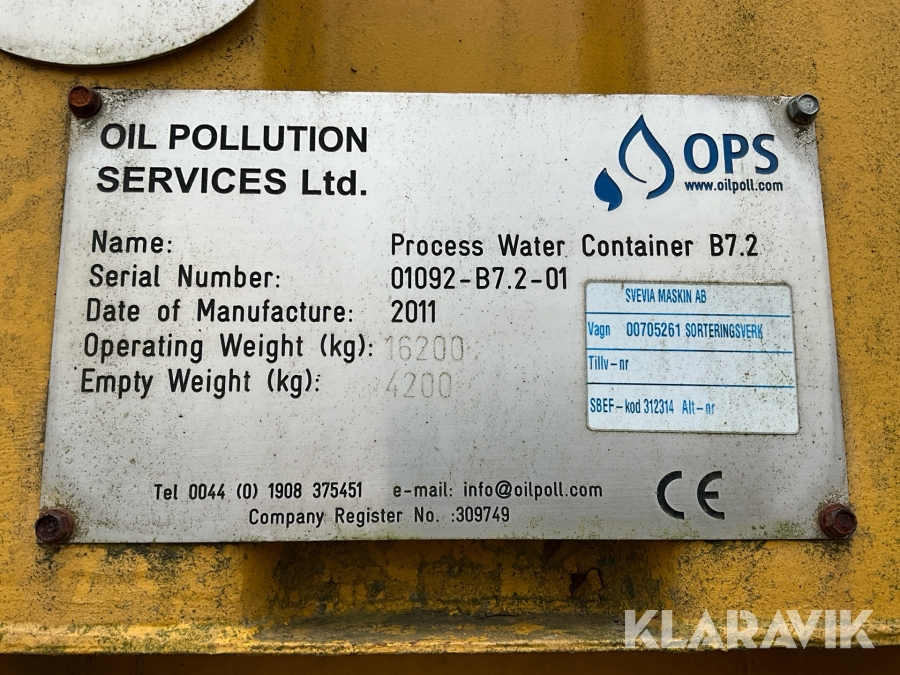 Container Process Water Container B7.2, Ljungby, Klaravik au