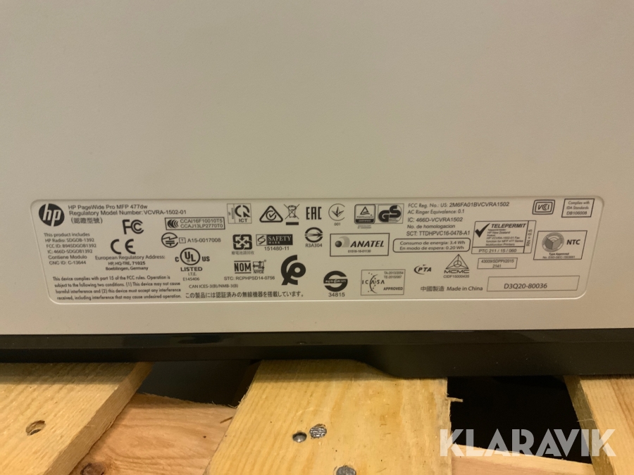 Skrivare och scanner HP Pagewide PRO MFB 477 dw, Ljungby, Kl