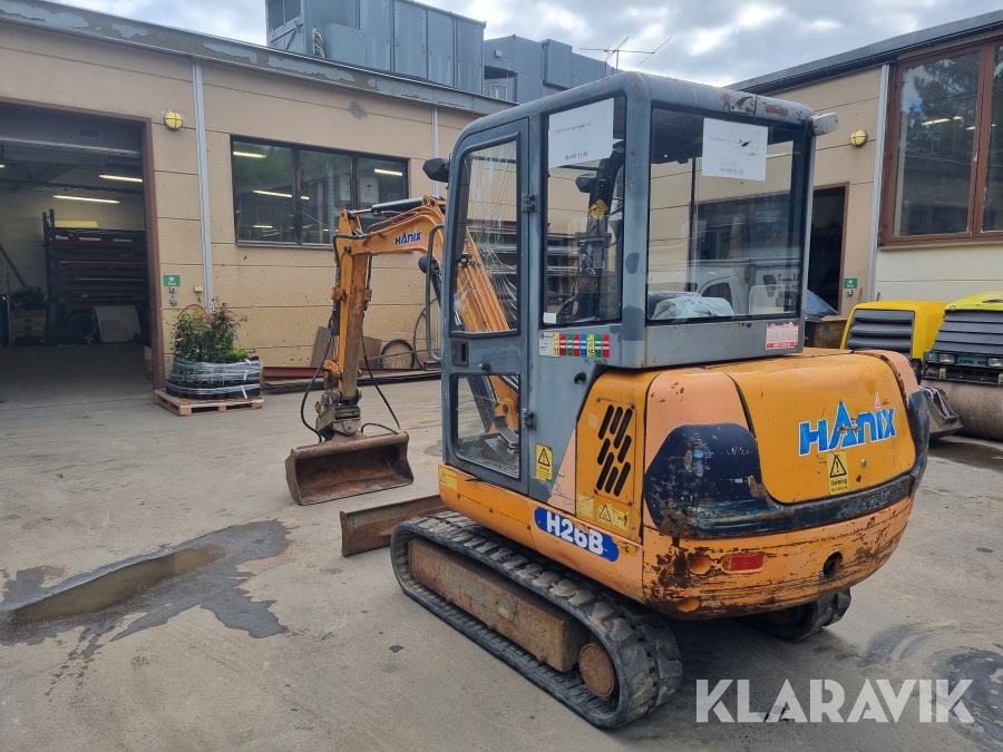 Grävmaskin Hanix H26B, Haninge, Klaravik auktioner